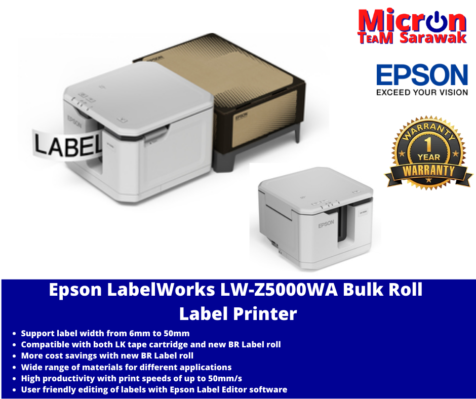 Epson LabelWorks LW-Z5000WA Bulk Roll Label Printer Epson LabelWorks LW-Z5000WA Bulk Roll Label Printer